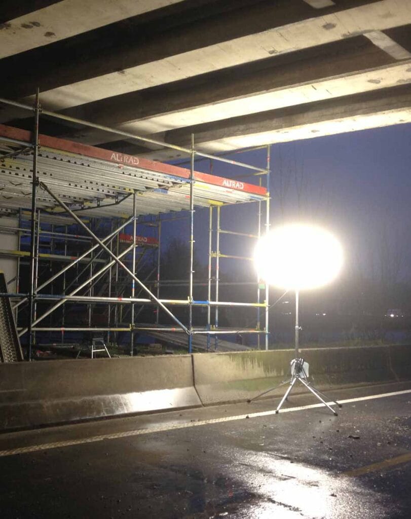 Lighting up Scaffolded area 2 | Melvelle Equipment